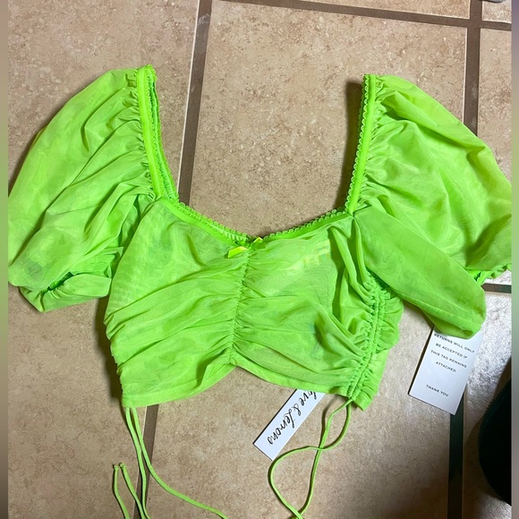 For Love And Lemons | Tops | For Love Lemons Mesh Neon Green Top | Poshmark